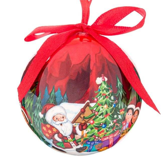 Ornament Brad de Craciun Glob Colorat Rosu Mos Craciun Brad Cadouri 7.5cm